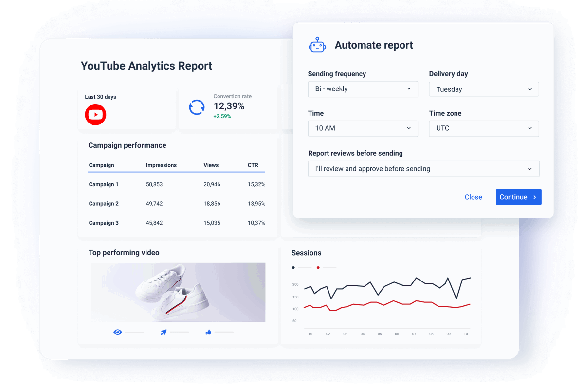 YouTube Analytics Report Template - Ready to Use | Whatagraph