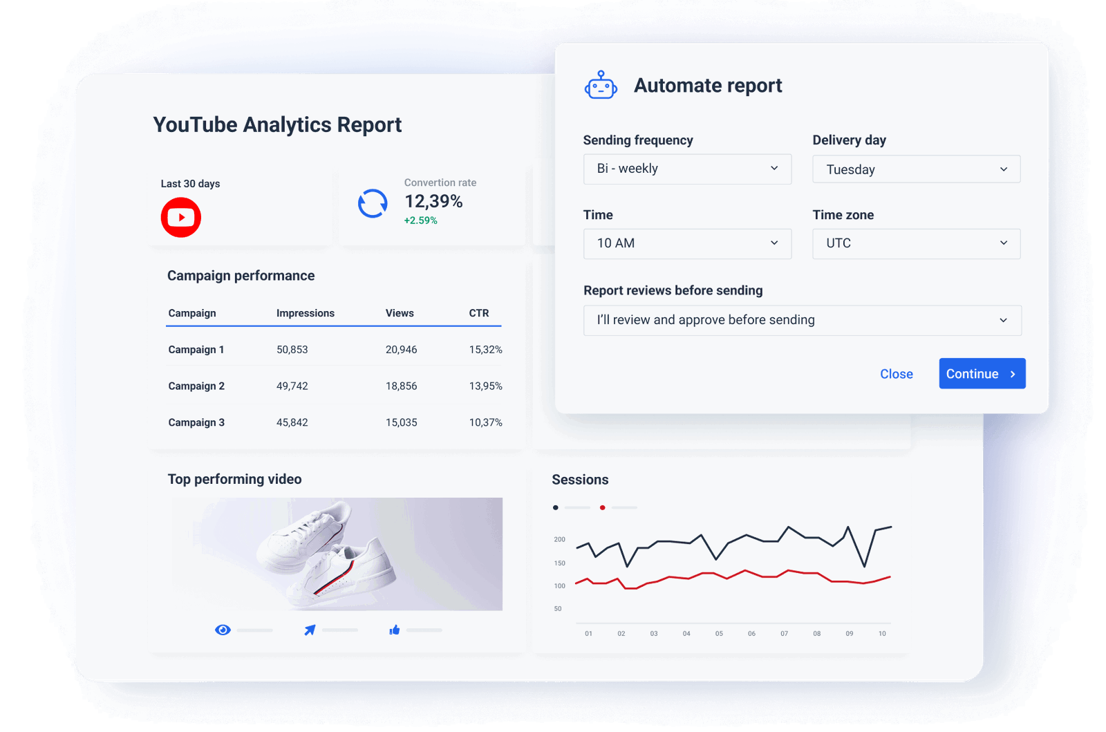 YouTube Analytics Report Template - Ready to Use | Whatagraph