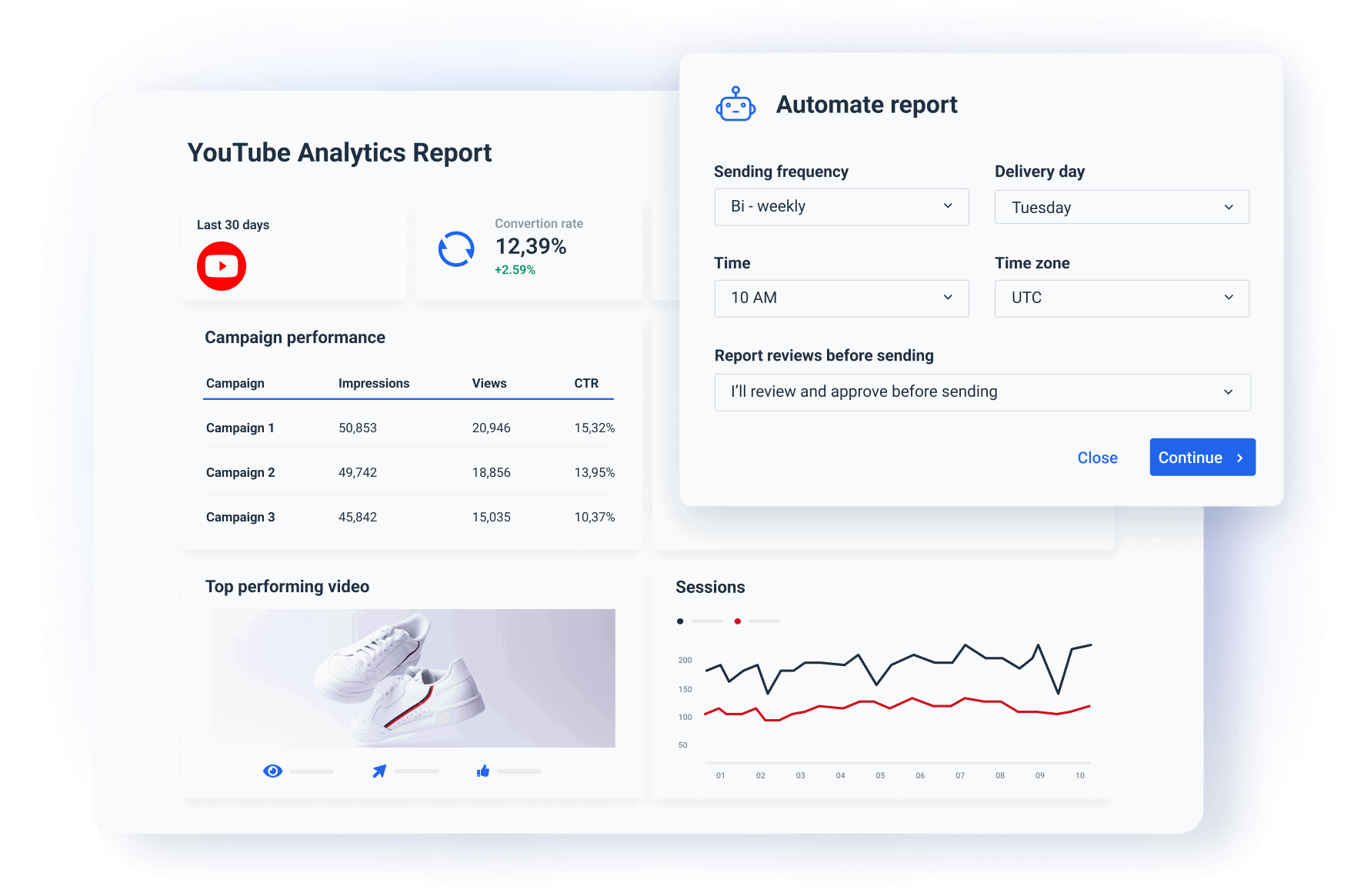 YouTube Analytics Report Template - Ready to Use | Whatagraph