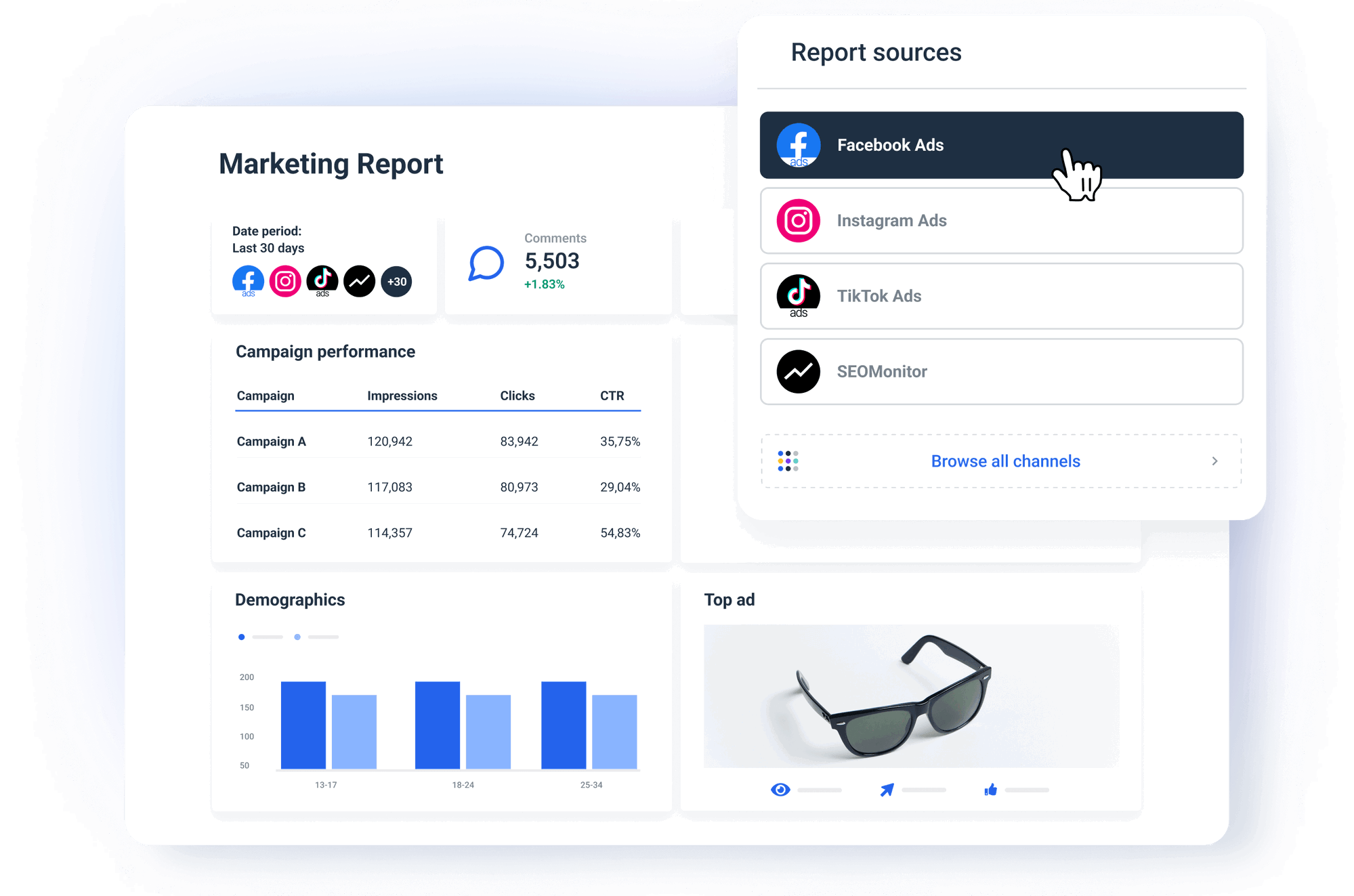 Facebook Ads Report Template for Marketers | Whatagraph