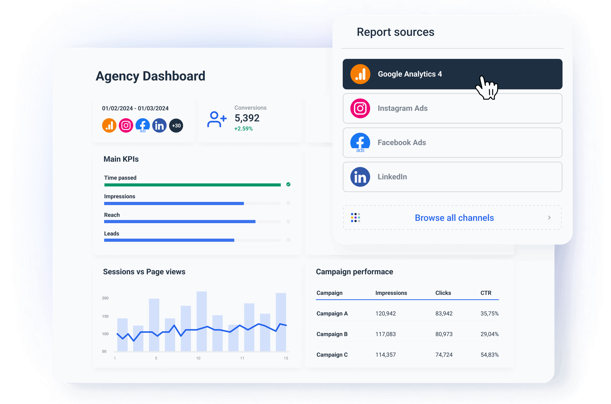 Agency Dashboard for All Your Marketing Data | Whatagraph