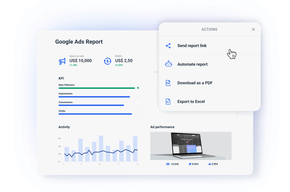 Google Ads (Google AdWords) Report Template | Whatagraph
