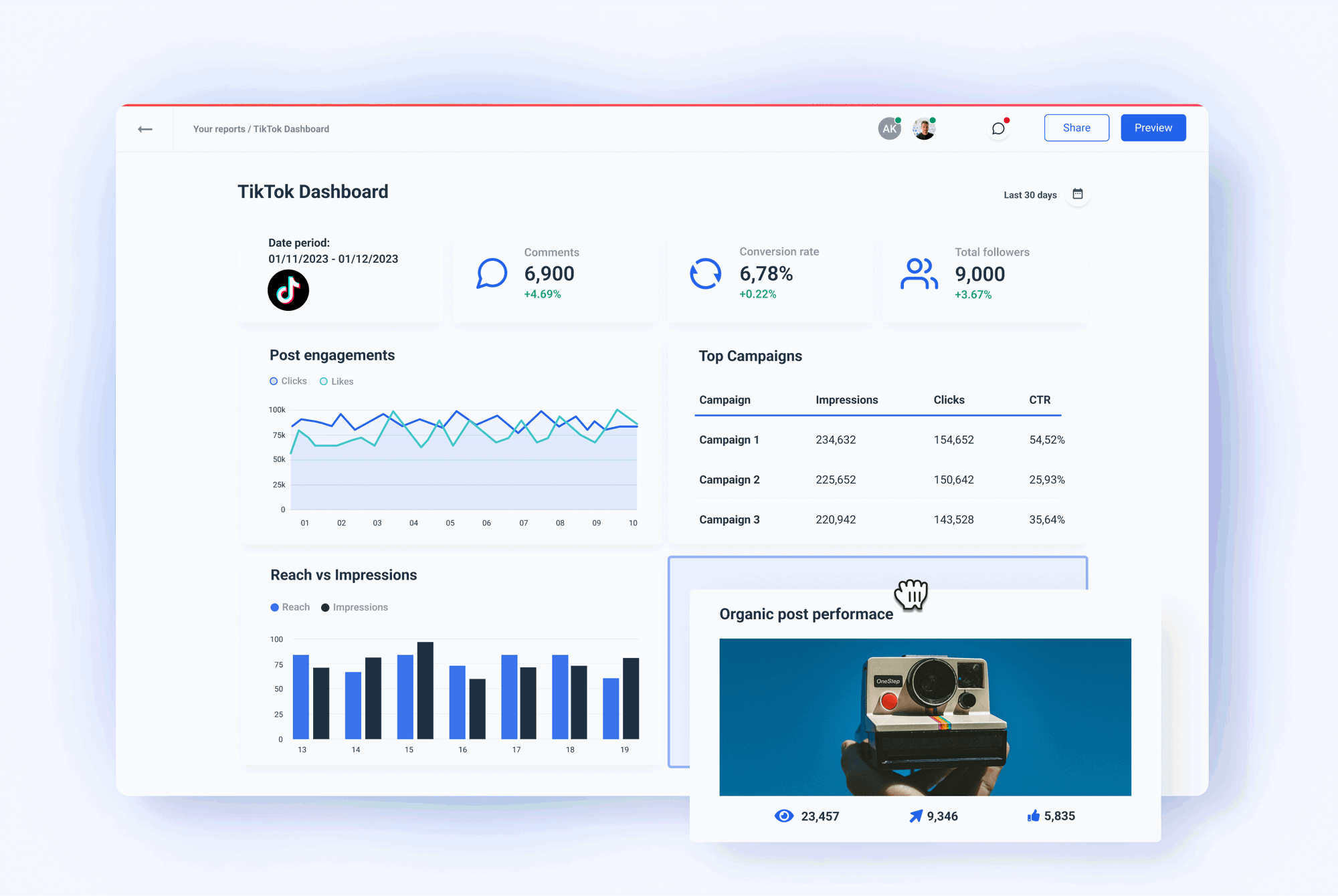 Build an Engaging TikTok Dashboard for Agencies | Whatagraph