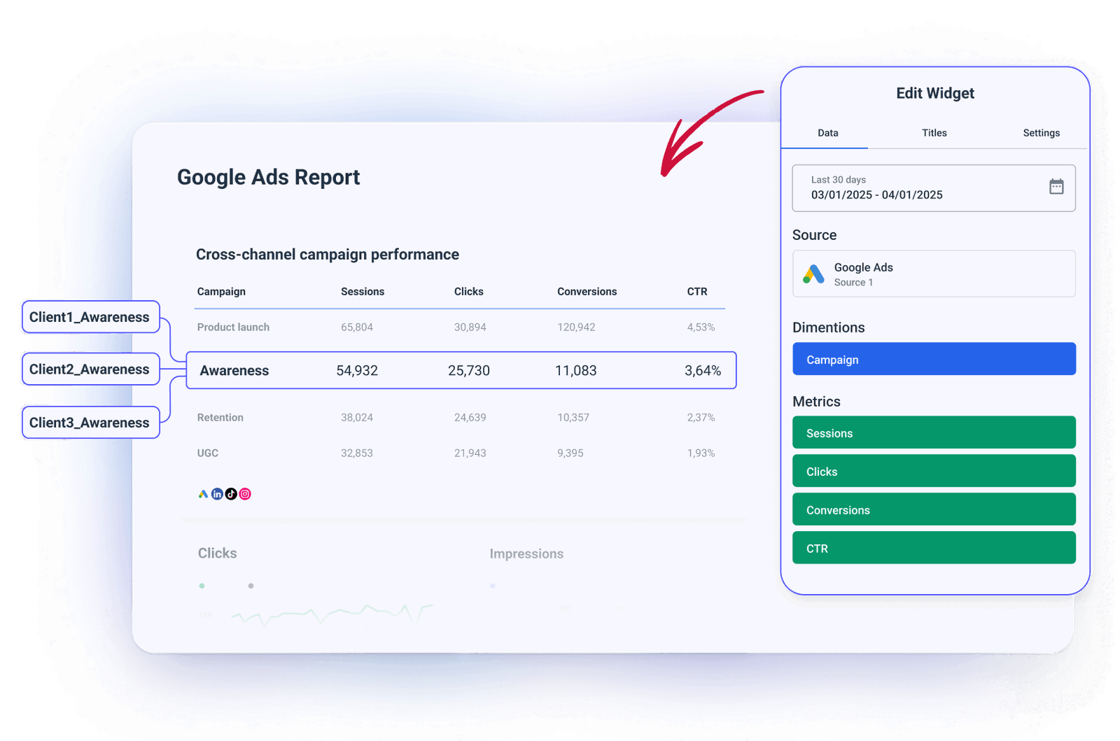 Google Ads Report Template for Agencies | Whatagraph