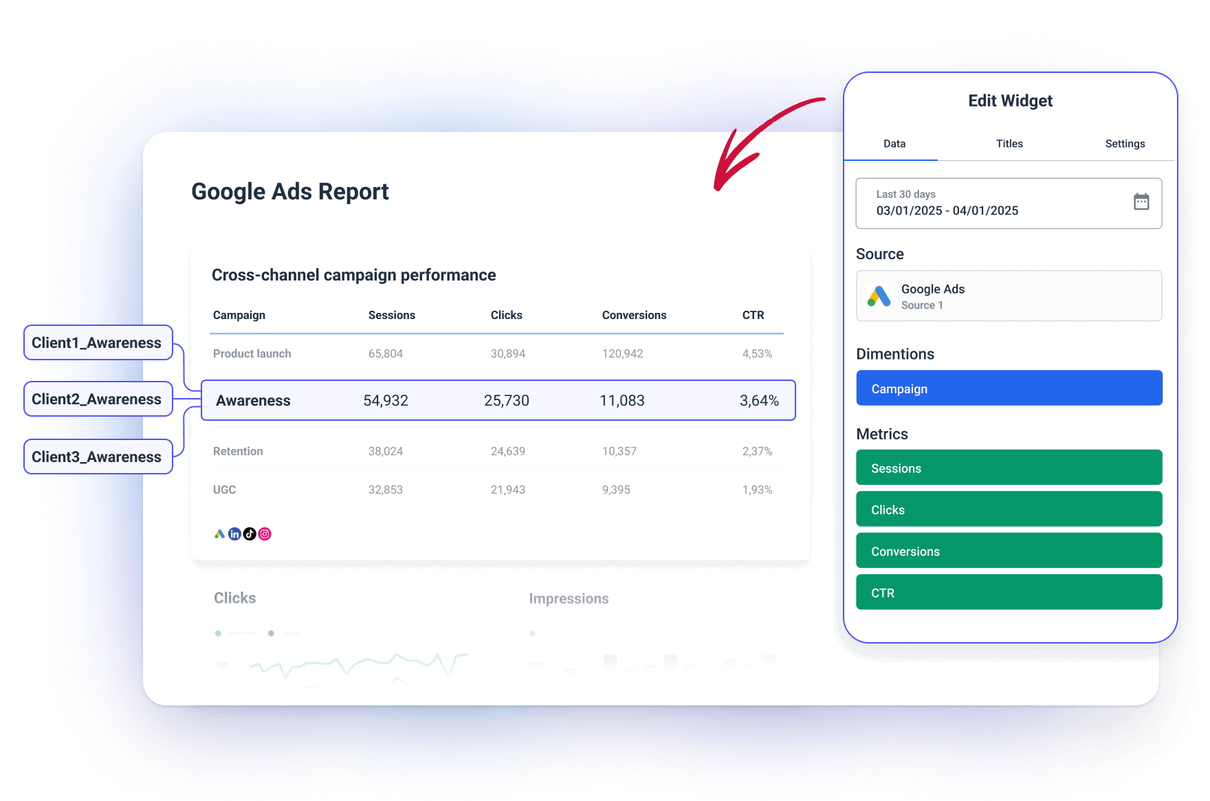 Google Ads Report Template for Agencies | Whatagraph