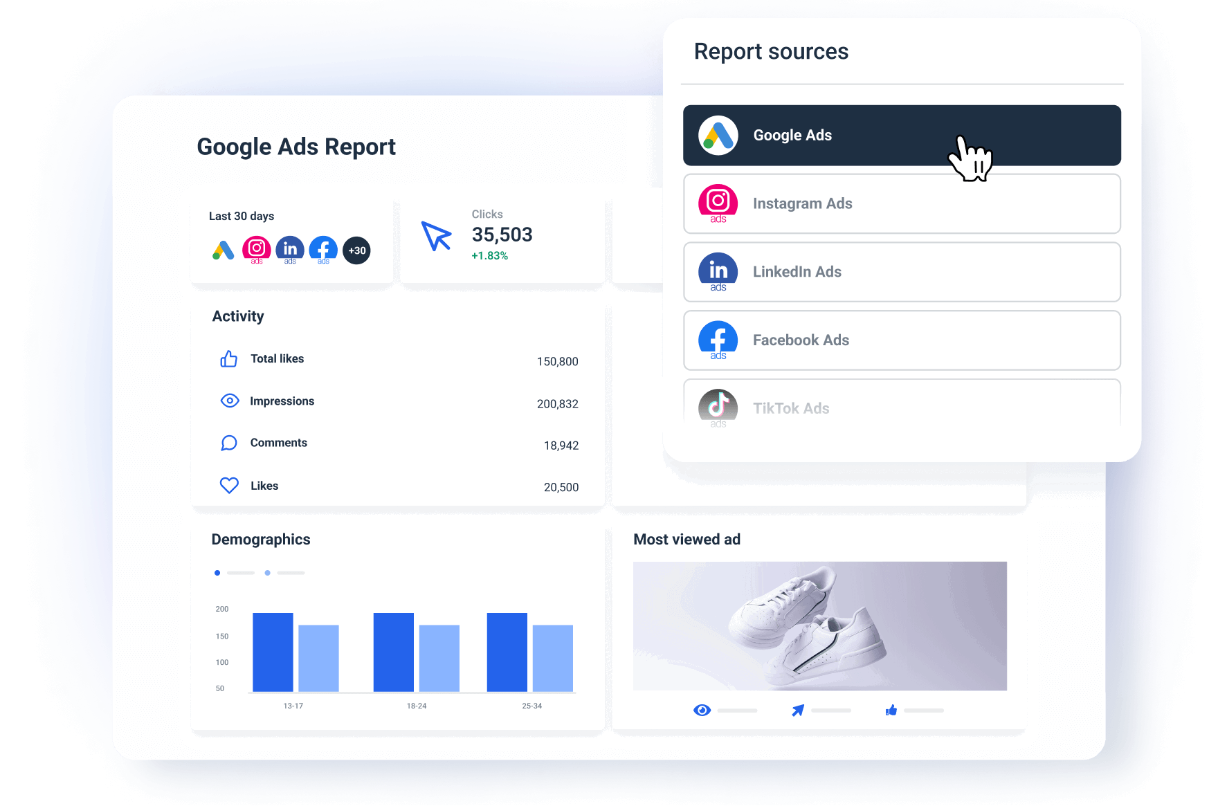Google Ads Report Template for Agencies | Whatagraph