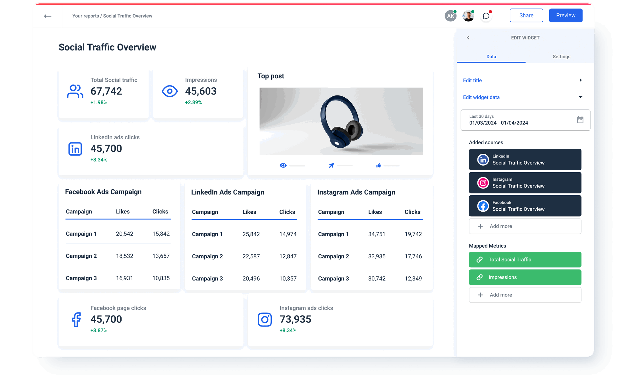 LinkedIn Integration - No Code Connector | Whatagraph