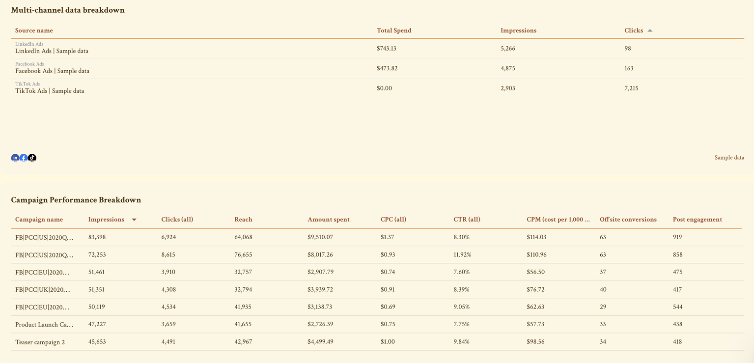 Free Social Media ROI Report Template | Ready in Seconds | Whatagraph
