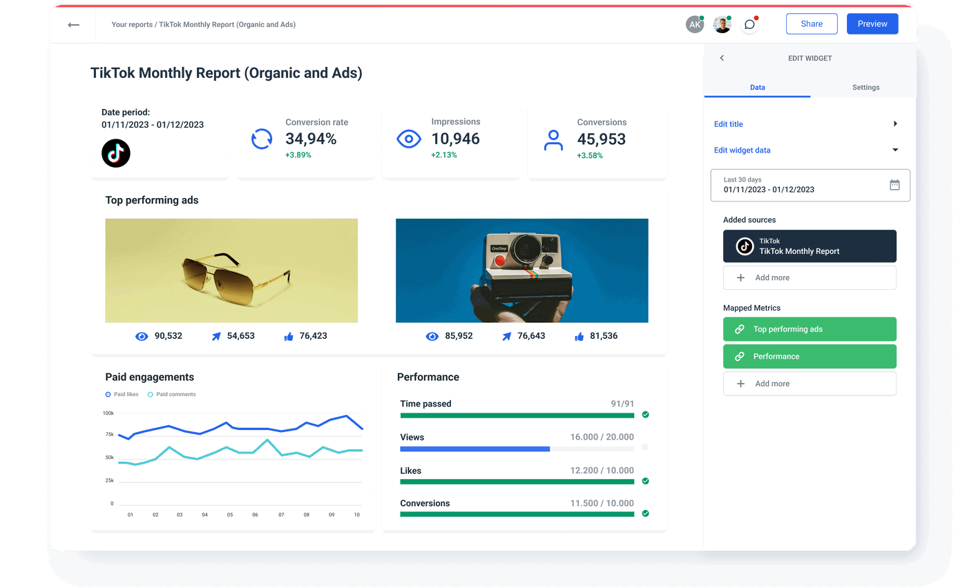 Grab a TikTok Reporting Tool for Agency Reporting | Whatagraph