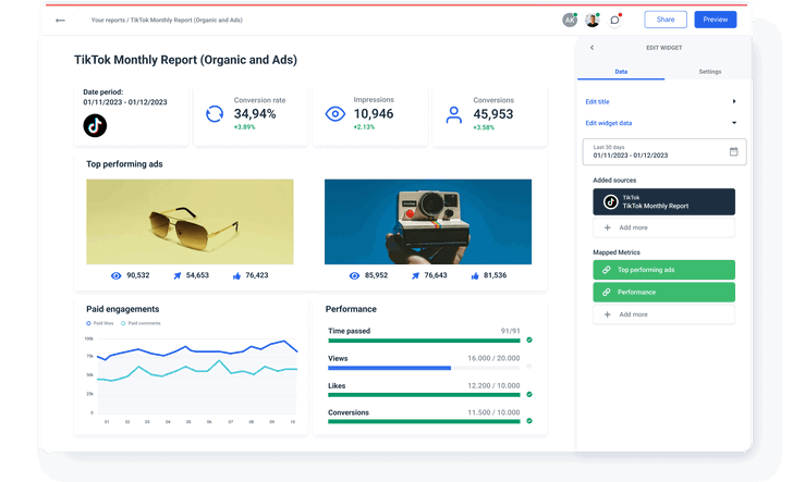 Grab a TikTok Reporting Tool for Agency Reporting | Whatagraph