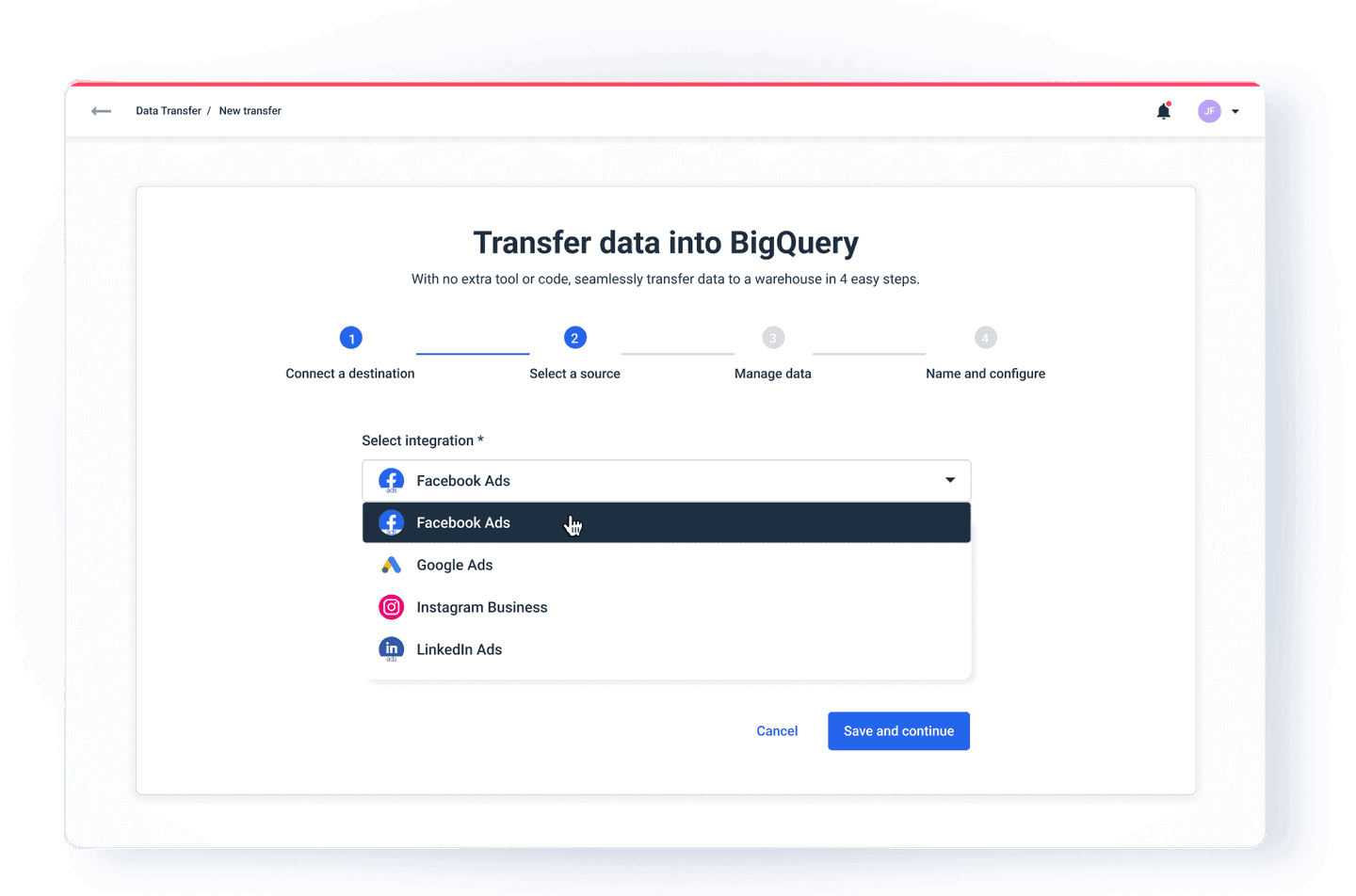 Move Data from Marketing Sources to Google BigQuery | Whatagraph
