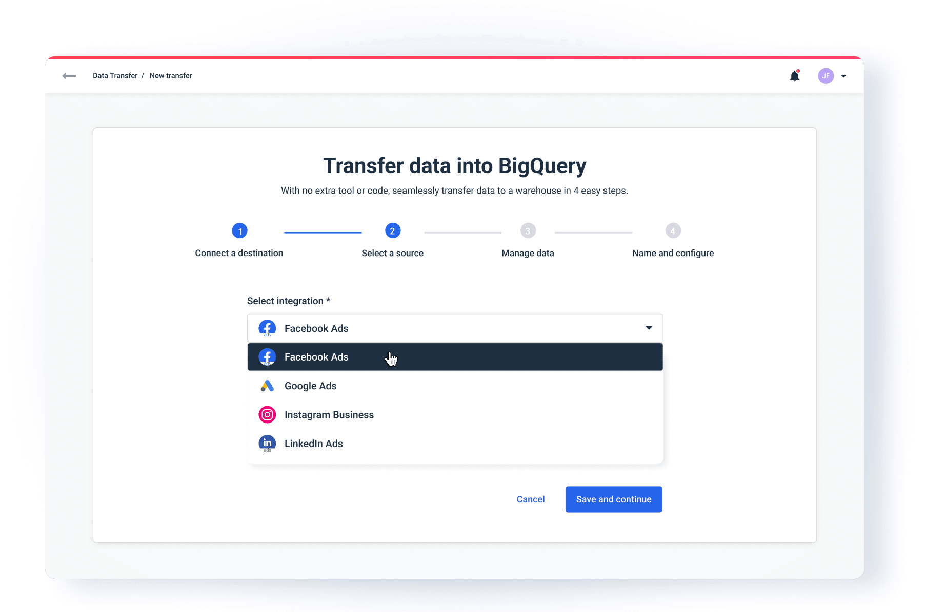 Transfer Google Search Console Data to BigQuery | Whatagraph