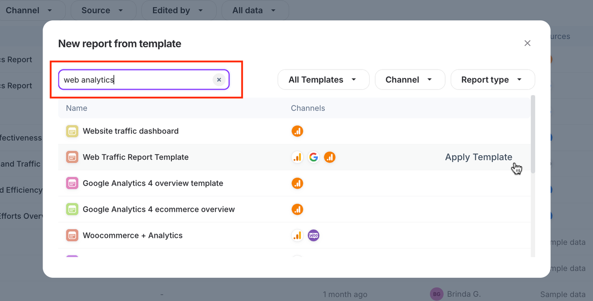 Web Analytics Reports: Free Template, Examples & Tools | Whatagraph