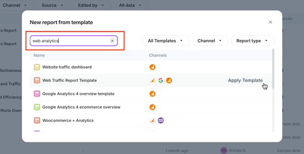 Web Analytics Reports: Free Template, Examples & Tools | Whatagraph