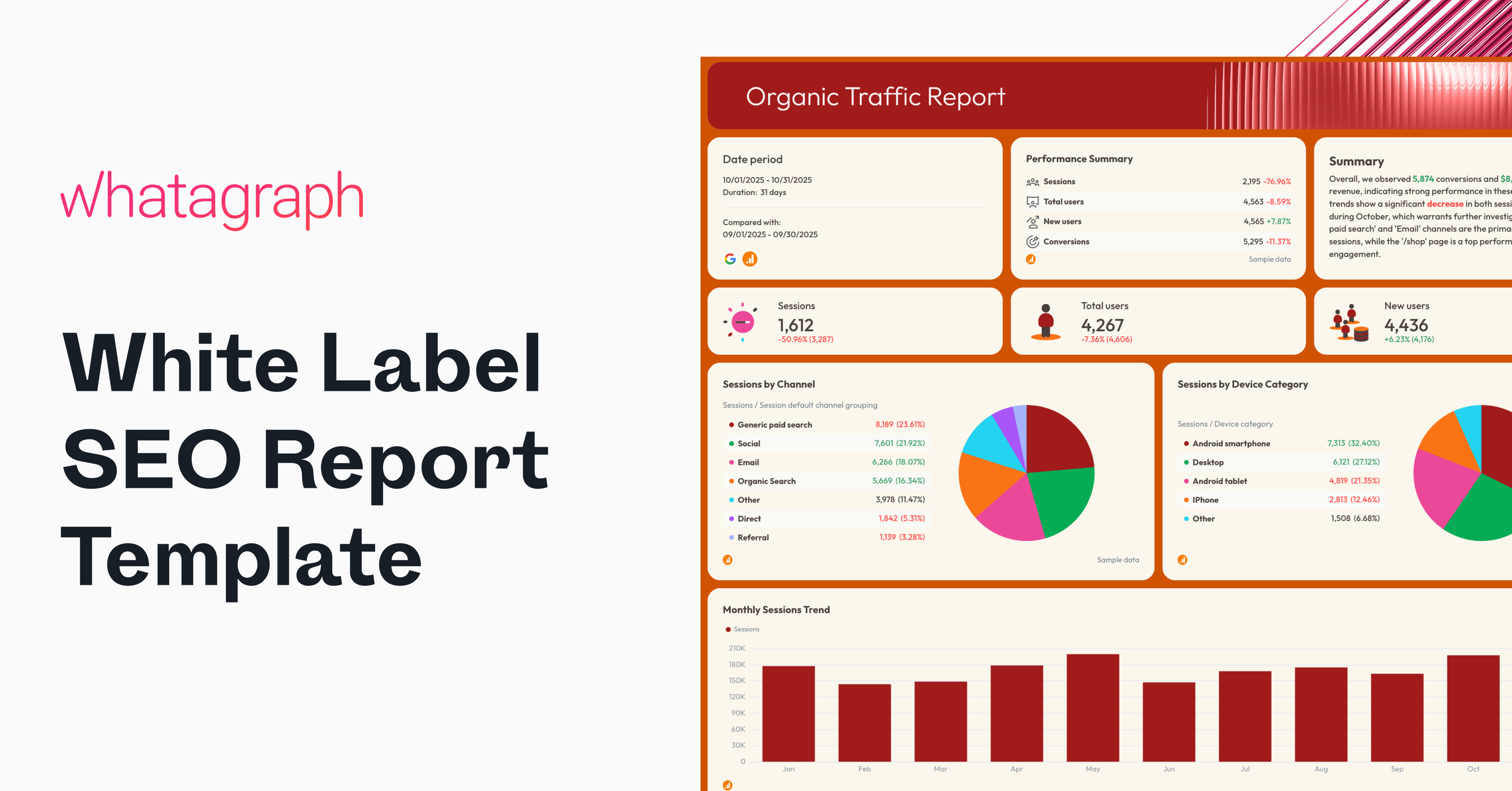 Free White Label SEO Report Template | Ready in Seconds | Whatagraph