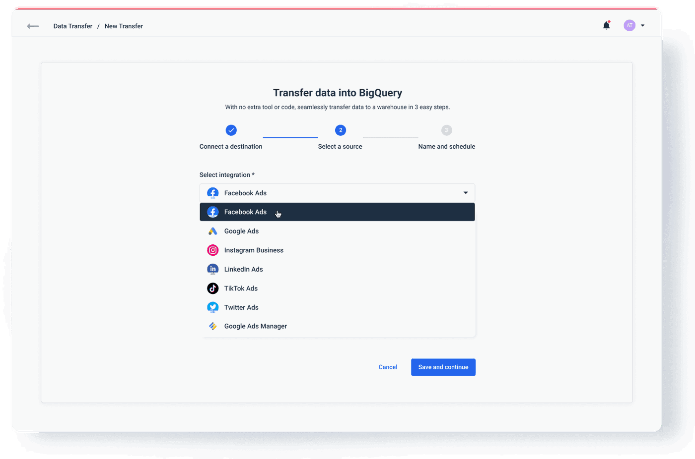 Transfer Google Ads Data to Google BigQuery | Whatagraph