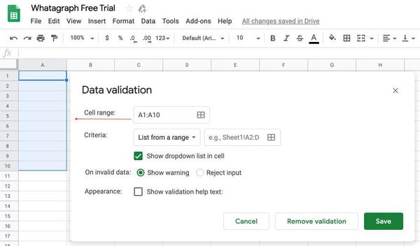 How to Create a Dropdown List in Google Sheets | Whatagraph