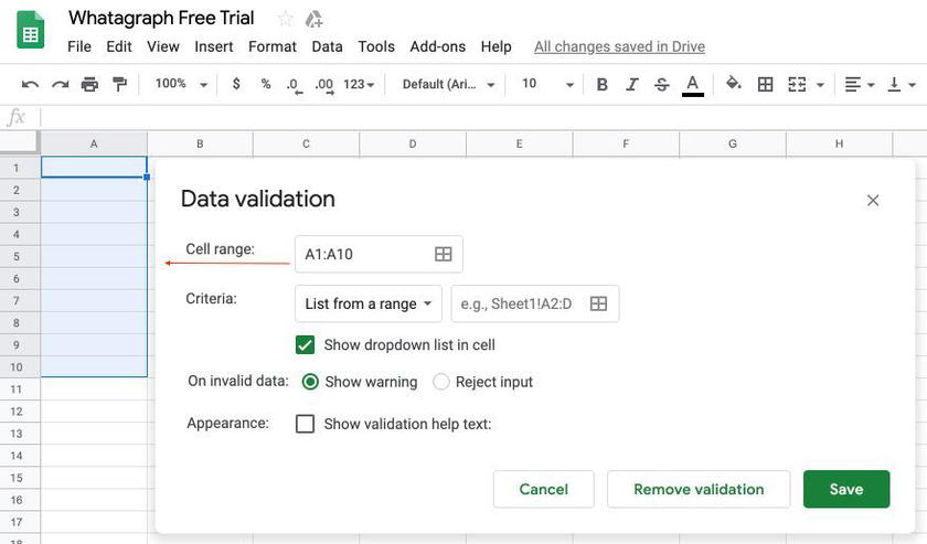 How to Create a Dropdown List in Google Sheets | Whatagraph