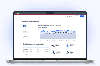 LinkedIn Ads Dashboard Template | Whatagraph
