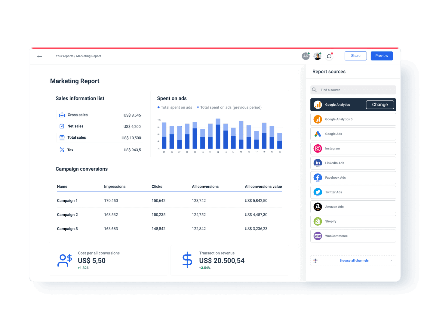 Whatagraph Features | Reporting Tool | Whatagraph