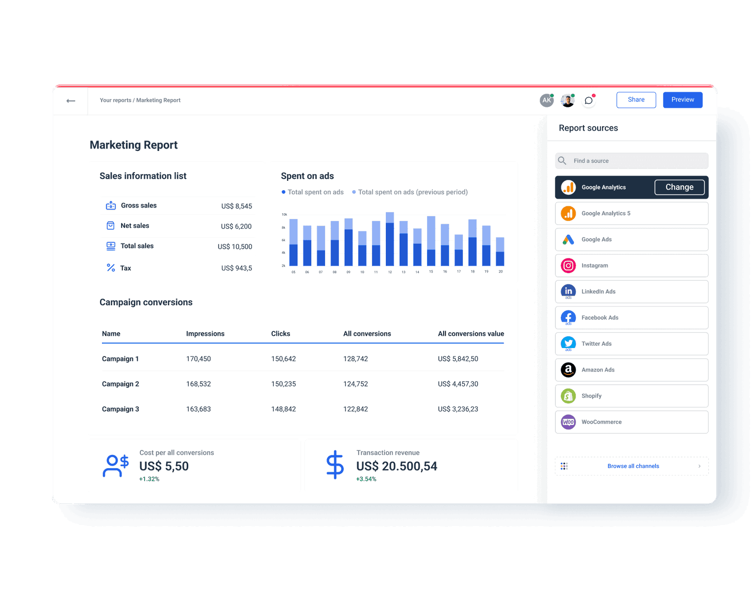 Whatagraph Features | Reporting Tool | Whatagraph